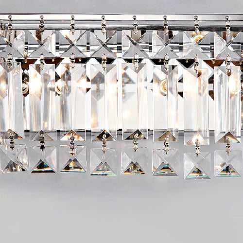 Modern 3-Light Rectangle Wall Sconce with Glass Crystal Shade Polished ...