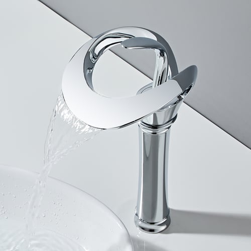 Modern Elegant Waterfall Bathroom Countertop Basin Tap Single Handle ...