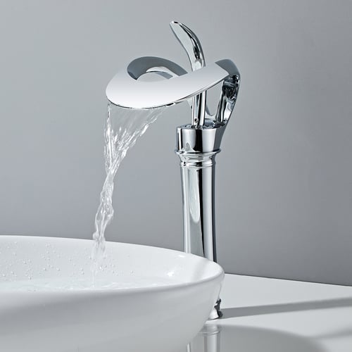 Modern Elegant Waterfall Bathroom Countertop Basin Tap Single Handle ...