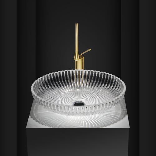 Modern Oval Clear Vessel Sink Transparent Crystal Glass Bathroom Wash ...