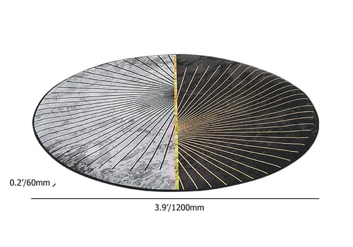 1200mm x 1200mm Modern Abstract Gray & Gold Mix Colors Round Area Rug ...