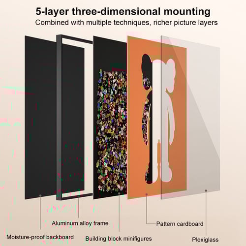 3 Pieces Art Deco Building Blocks Wall Decor Set Abstract Geometric ...