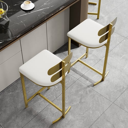 Modern Metal Counter Height Counter Stool with Back Kitchen Chair | Homary