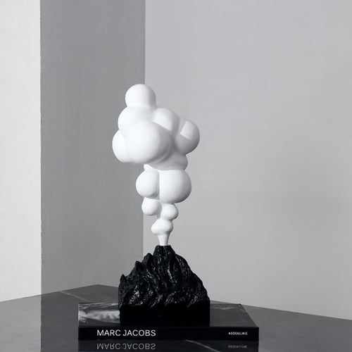 14" Resin Volcanic Eruption Statue Volcano Model Figurine Home Abstract ...