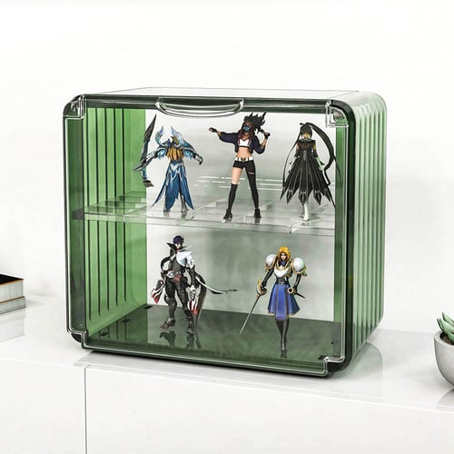 Modern 2-Tier Green & Transparent Desk Organizer Storage Rack Acrylic ...