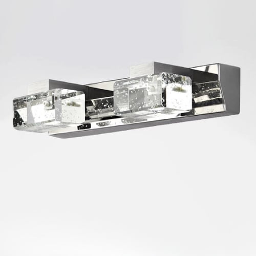 Modern LED Bubble Crystal Clear Block Bath Vanity Light 3-Light Indoor ...