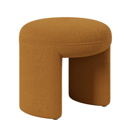 Modern Orange Boucle Vanity Stool Backless Makeup Accent Chair | Homary UK