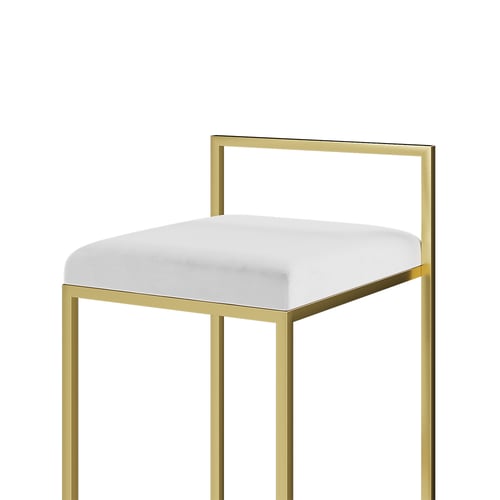 Modern White Velvet Counter Height Bar Stool (Set of 2) with Back ...