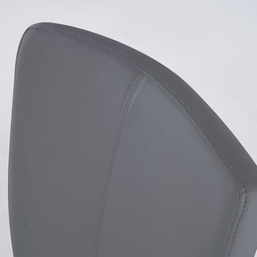 Modern Minimalist Upholstered Gray PU Leather Dining Chairs Set of 4 ...