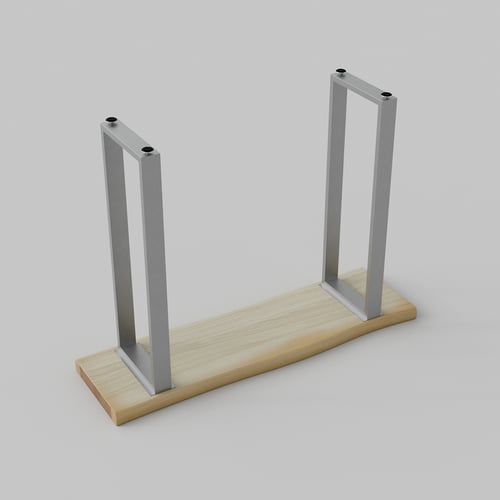 39" Modern Natural & Silver Live Edge Console Table Wooden Top ...