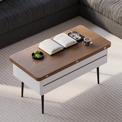 Modern Multi-functional Coffee Table Extendable with Storage & Lift Top ...