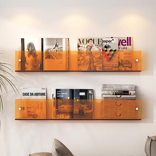 31.5" Modern Acrylic Wall Mounted Floating Shelf Book Storage Display ...