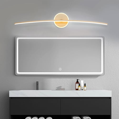 Gold Bathroom Vanity LED Wall Light Modern Wall Sconce with White ...