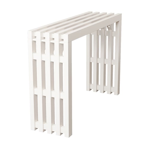 48" Modern White Waterfall Console Table Narrow Wooden Entryway Table ...