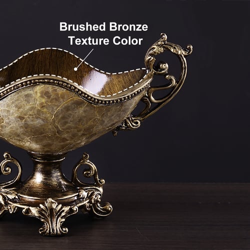Shellium Brown Fruit Basket Decorative Bowl Resin & Shell Snack Tray ...