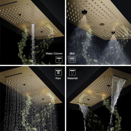 6 Functions Modern Thermostatic Massage Shower System Remote Controlled ...