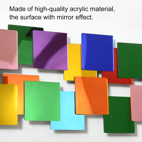 30.3" Mirrored Acrylic 3D Multicolor Cubes Wall Art Geometric Square ...