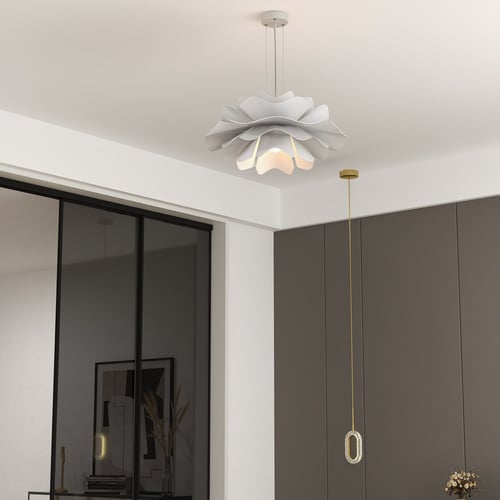 White Acrylic Pendant Light Chandelier in Flower Shape | Homary
