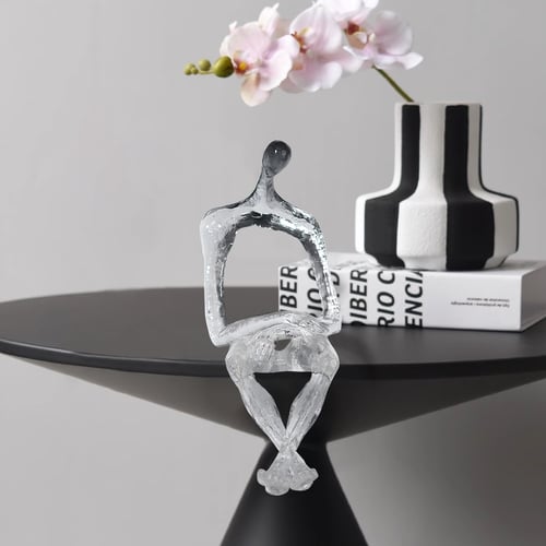 12" Transparent Resin Modern Abstract People Sculpture Ornament Decor ...