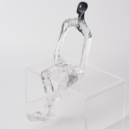 12" Transparent Resin Modern Abstract People Sculpture Ornament Decor ...