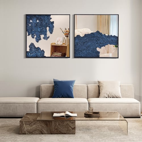 2 Pieces 15.7" Metal & Glass Abstract Square Wall Mirrored Decor Art ...