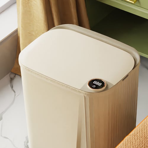 Automatic Touchless Motion Sensor Trash Can with Display Beige Smart ...