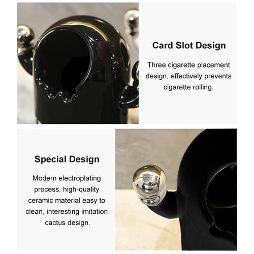 Black Ceramic Windproof Large Smelless Debris Collection Desktop Small ...