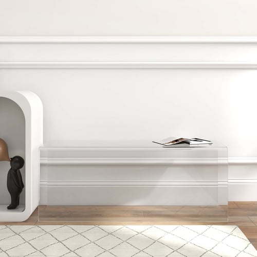 1070mm Modern Minimalist Acrylic Clear Backless Hallway Bench | Homary UK