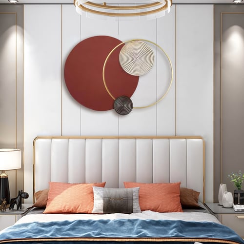 Modern Big Metal Geometric Circles Wall Decor Unique Home Living Room ...