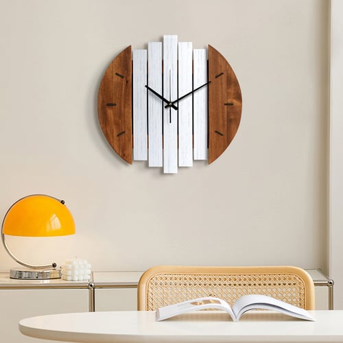 11.8" Rustic Abstract Wood Wall Clock For Living Room Home Hanging ...
