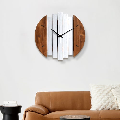 11.8" Rustic Abstract Wood Wall Clock For Living Room Home Hanging ...