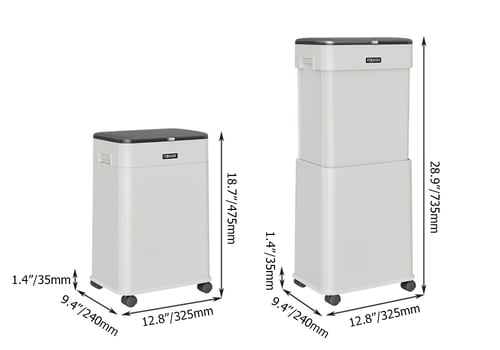 White Liftable Kitchen Trash Can Rolling Garbage Bin With Cover | Homary