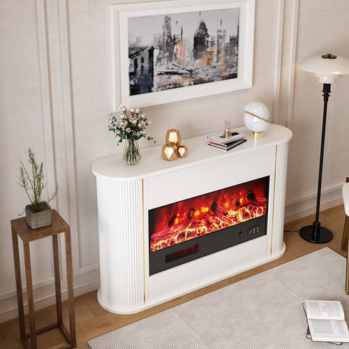 47" Freestanding 1500W Electric Fireplace 5 Gear Adjustable 3D LED ...