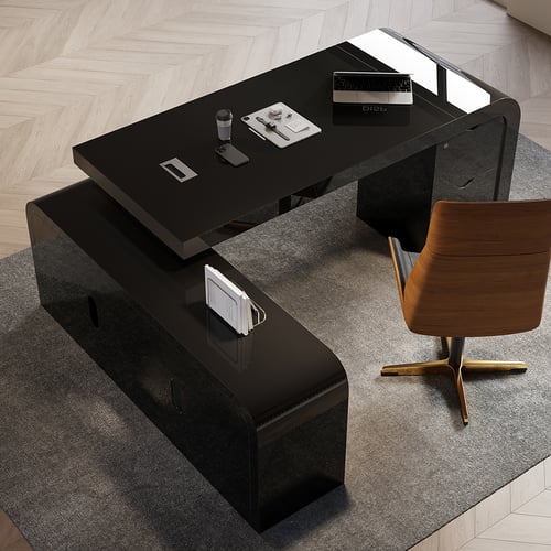 Chicent L-shaped Modern Executive Desk with Ample Storage Left Hand in ...