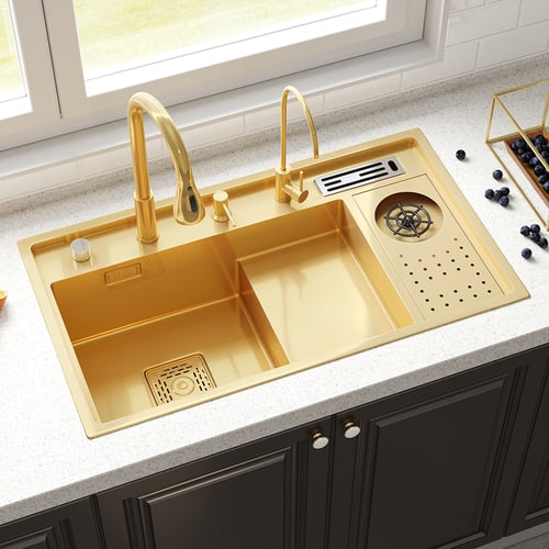 Drop-in Kitchen Sink Workstation With High-pressure Cup Washer ...