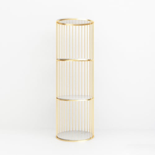 4-Tier Nordic Round Metal Shelves Indoors Corner Display Shelf | Homary