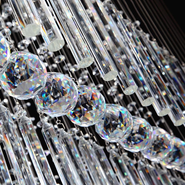 Spectacular 12-Light Square Clear Crystal Flush Mount Ceiling Light in ...