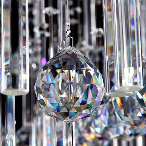 Spectacular 12-Light Square Clear Crystal Flush Mount Ceiling Light in ...