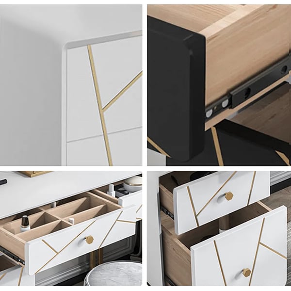 Free Shipping on Modern White Makeup Vanity Expandable Dressing Table ...