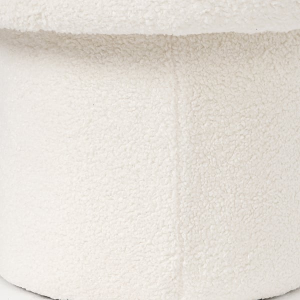 Modern White Boucle Mushroom Ottoman Upholstered Pouf Novelty Footstool ...