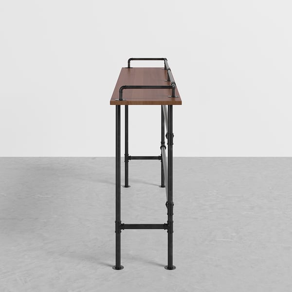 70.9" Industrial Rectangular Wood Bar Height Table in Walnut | Homary