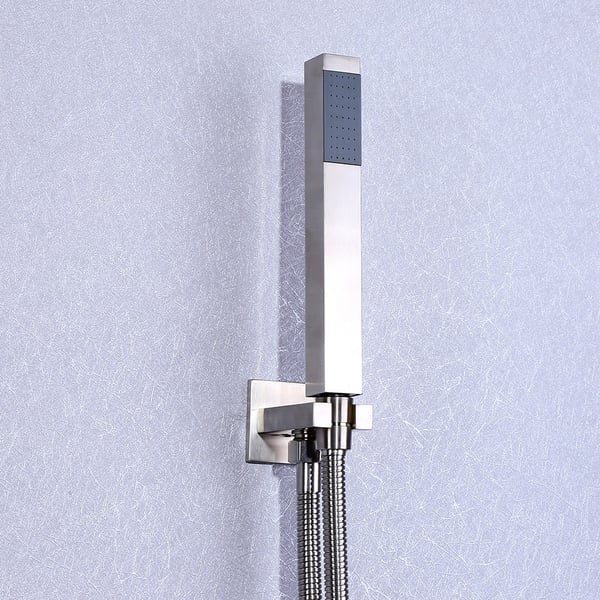 Dree Modern 12" Wall Mount LED Square Showerhead & Hand Shower System ...