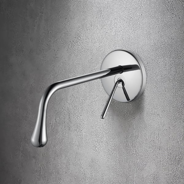 Stev Single Lever Handle Solid Brass Wall-Mount Bathroom Basin Mixer ...