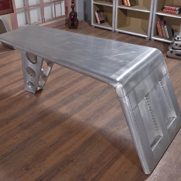 78.7" Aviator Desk Aluminum Office Desk | Homary