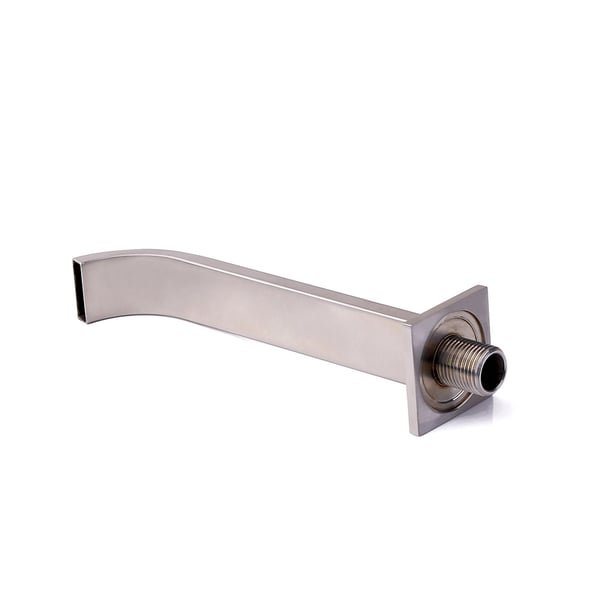 Contemporary Brushed Nickel Curved Bath Filler Spout Wall Mount ...
