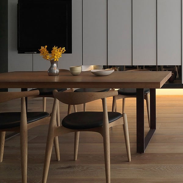 Industrial Loft Rectangular Solid Wood Table Top Metal Base Dining ...