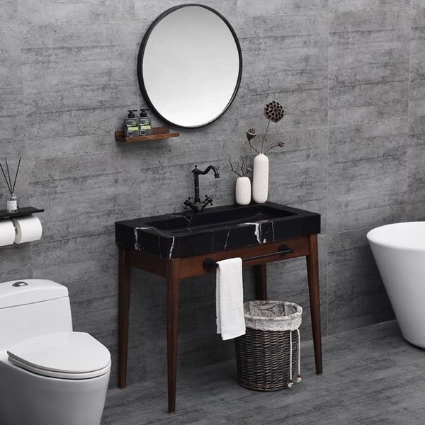 Modern 24" Single Bathroom Vanity Freestanding Marble Console Vanity ...