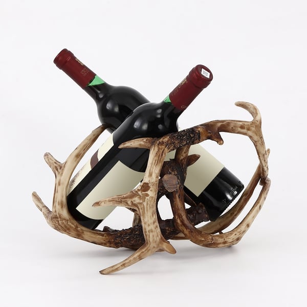 Farmhouse Rustic Resin 2-Bottle Countertop Wine Rack Table Top Wine ...