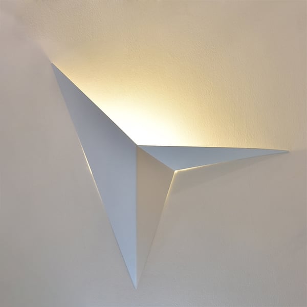 Modern Simplistic White Creative Triangle Metal Shade LED Uplight Wall ...