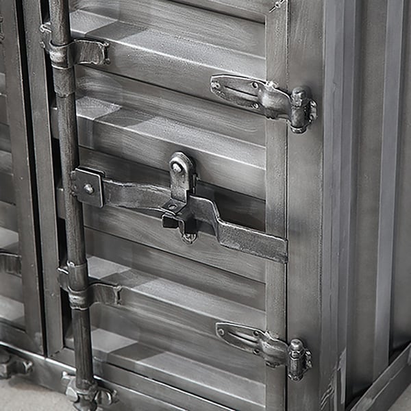 Industrial Grey Tall Container Cabinet with 4 Doors & 2 Shelves 991mm ...